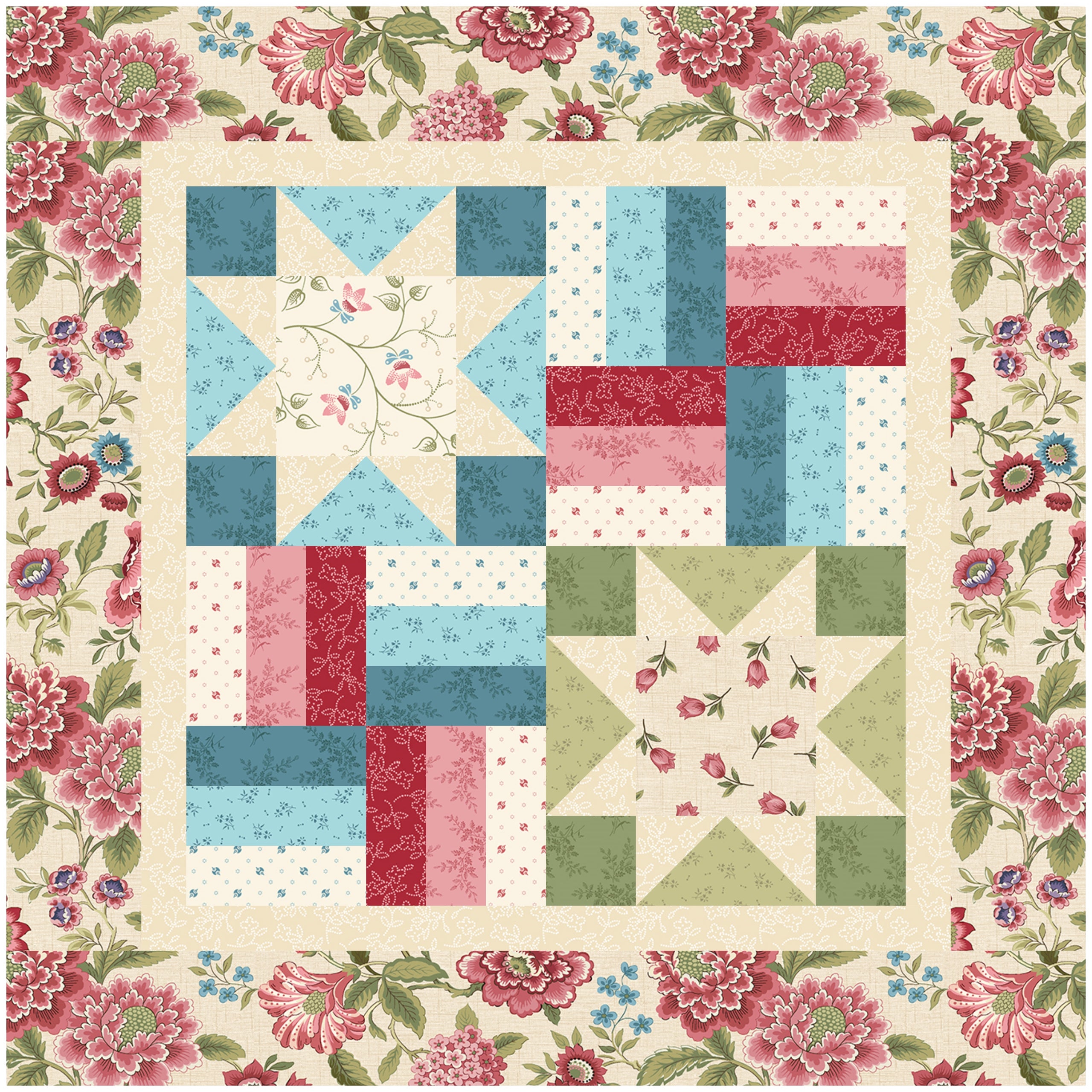 Cottage Pathway Quilt and Pillow/Table Topper Pattern | Tulip Cottage ...